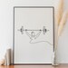 Minimalist Weightlifter Line Art, Digital Download, Sport Print ...