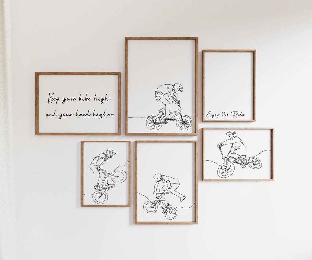Minimalist BMX Line Art, Digital Files, MTB Print, Extreme Sport ...
