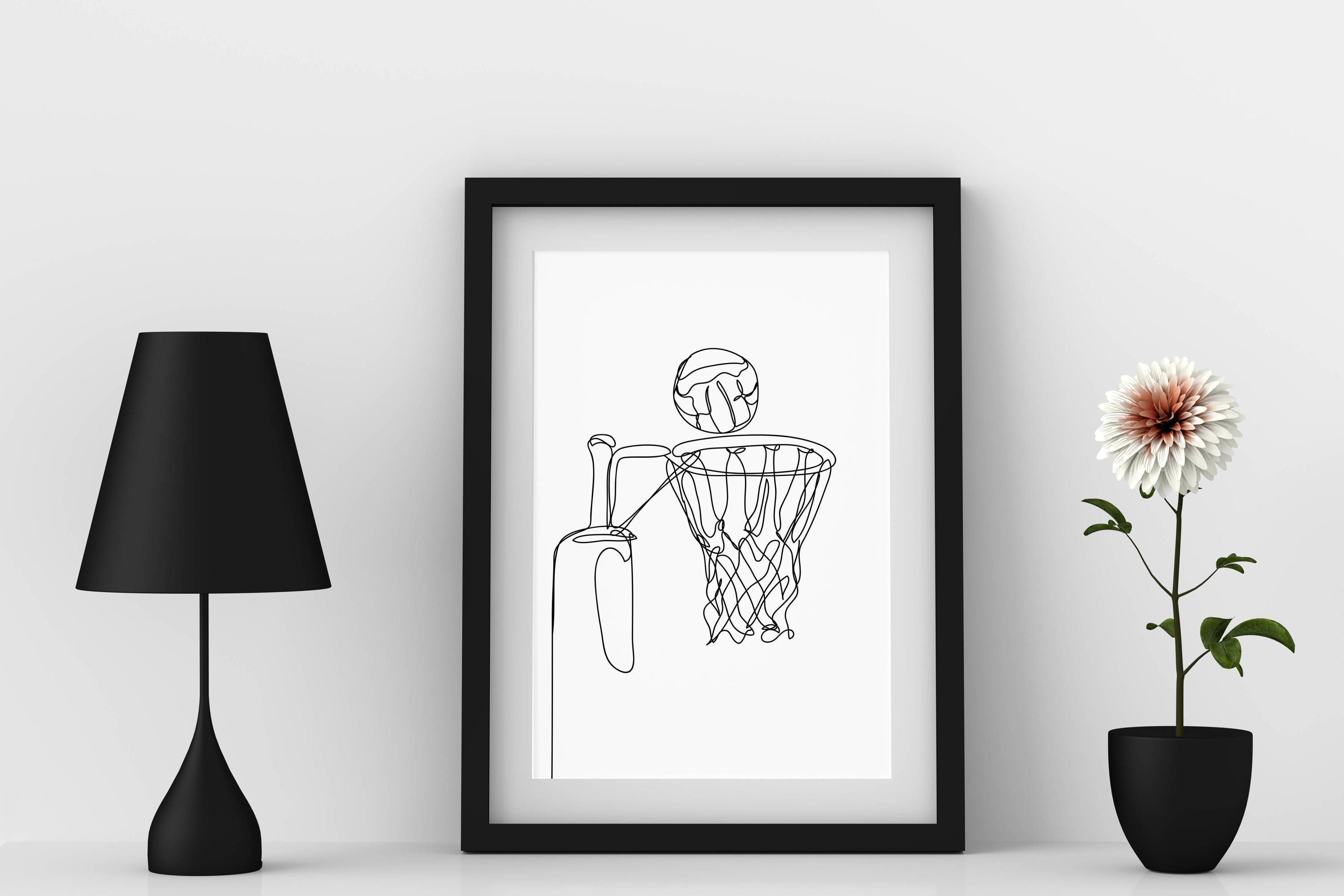 Minimalist Netball Line Art, Sport Print, Athlete Art Prints, Printable ...