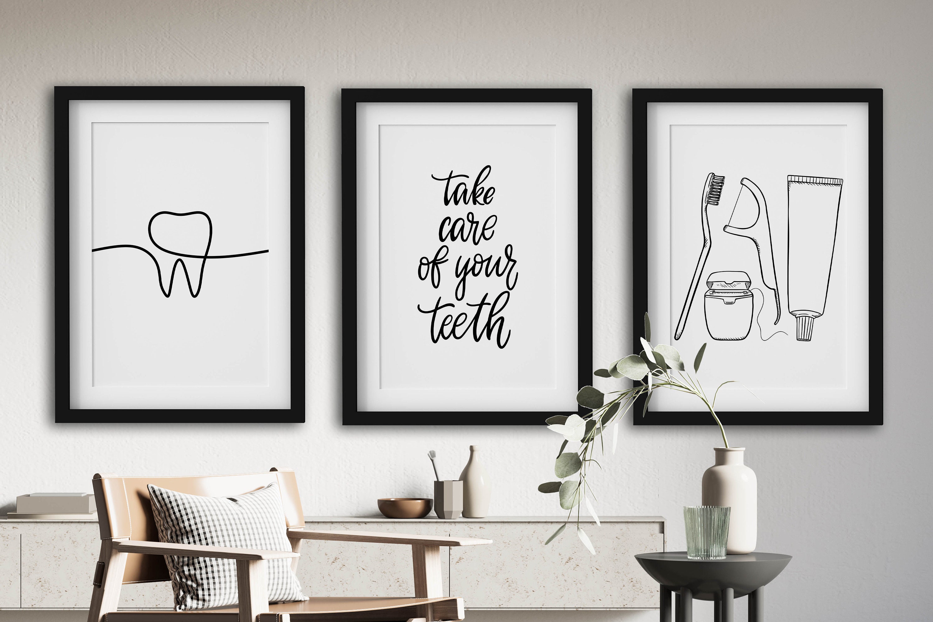 Minimalist Dentist Line Art Digital Download Tooth Artwork | Etsy
