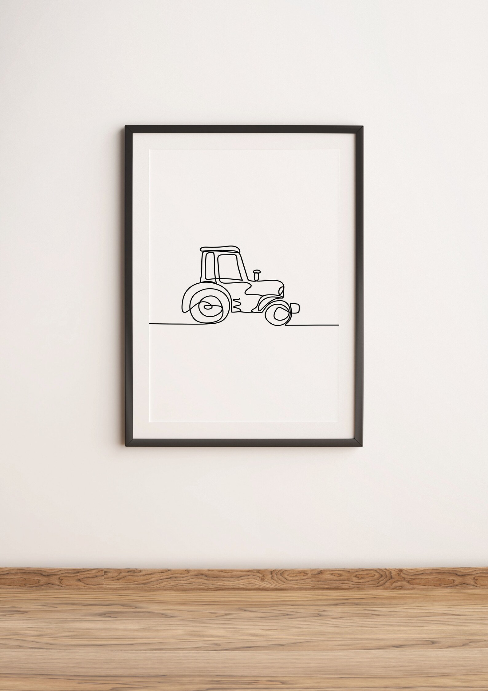 Minimalist Tractor Line Art , Digital Download, Transportation Wall Art ...