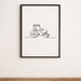 Minimalist Tractor Line Art Digital Download Transportation - Etsy