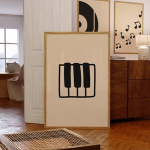 Retro Music Wall Art, Groovy Print, Piano Keys Poster, Musical Print ...