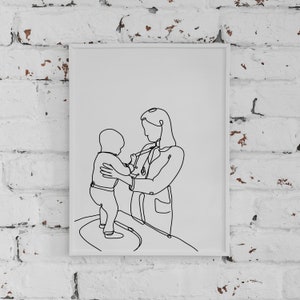 Minimalist Pediatric Line Art, Digital Download, Medical Artwork ...