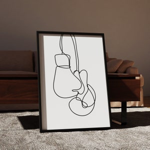 Boxing Gallery Set of 6 Drawing, Room Decoration, Minimalist Line Art ...