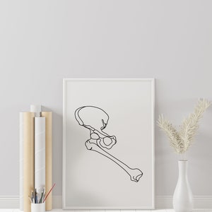 Minimalist Human Hip Bone Line Art, Digital File, Chiropractic Print ...