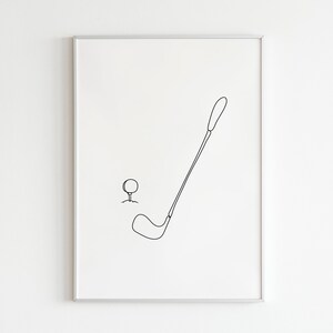 Minimalist Golf Line Art, Digital Download, Sport Print, Player ...