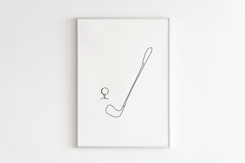 Minimalist Golf Line Art, Digital Download, Sport Print, Player ...