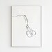 Minimalist Scissors Line Art, Digital Download, Fashion Tailoring Print ...