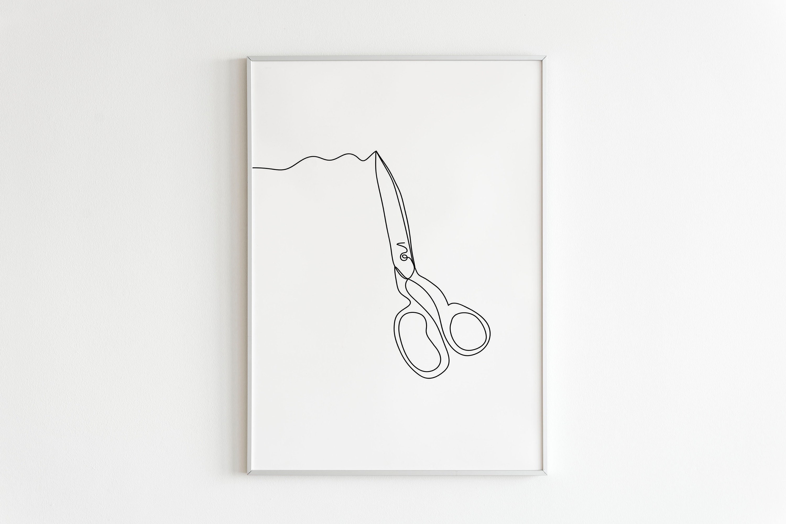 Minimalist Scissors Line Art, Digital Download, Fashion Tailoring Print ...