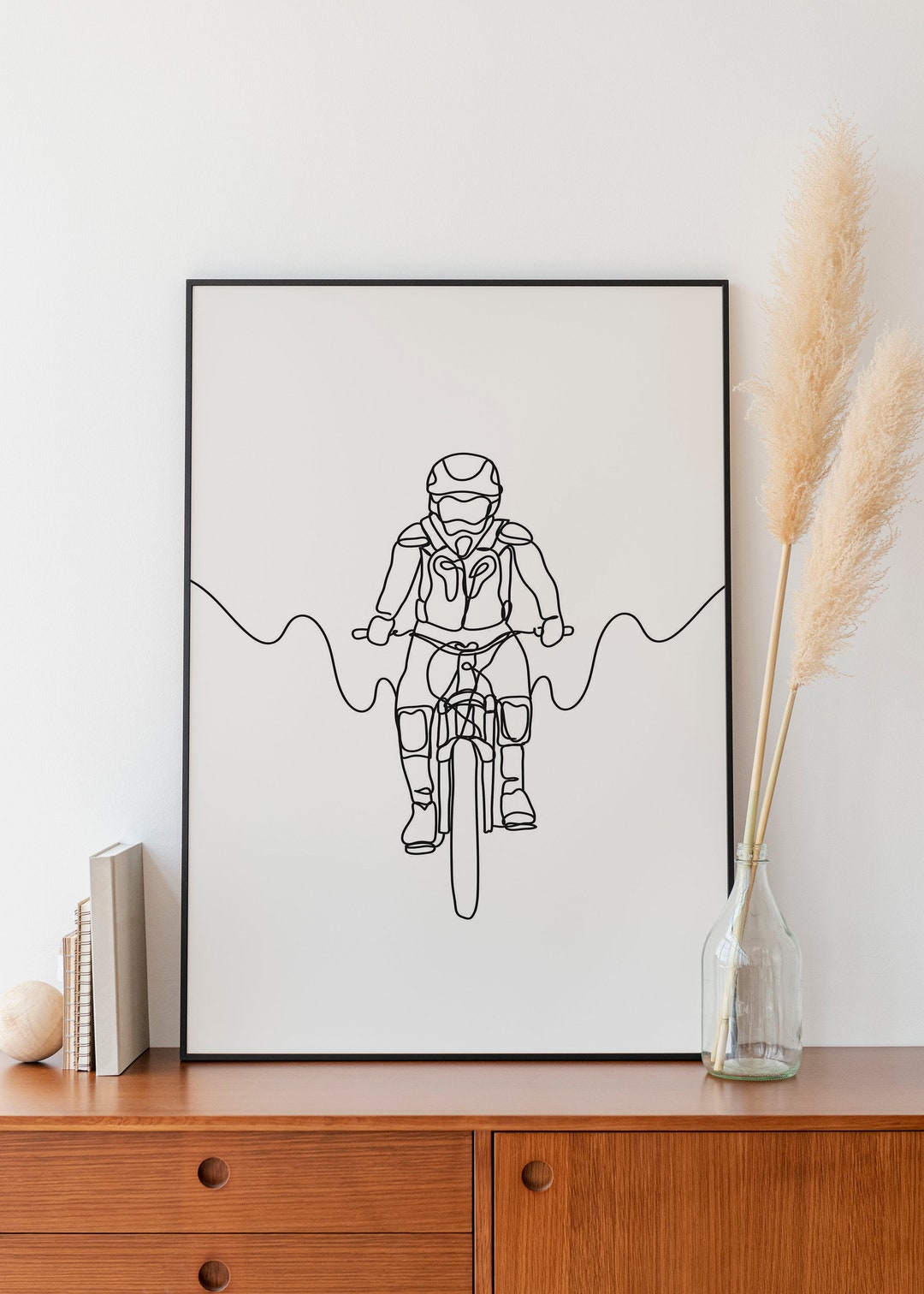 Minimalist Mountain Bike Line Art, Digital Download, MTB Print, Extreme ...
