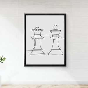 Minimalist Chess Line Art Digital Download Sport Print - Etsy