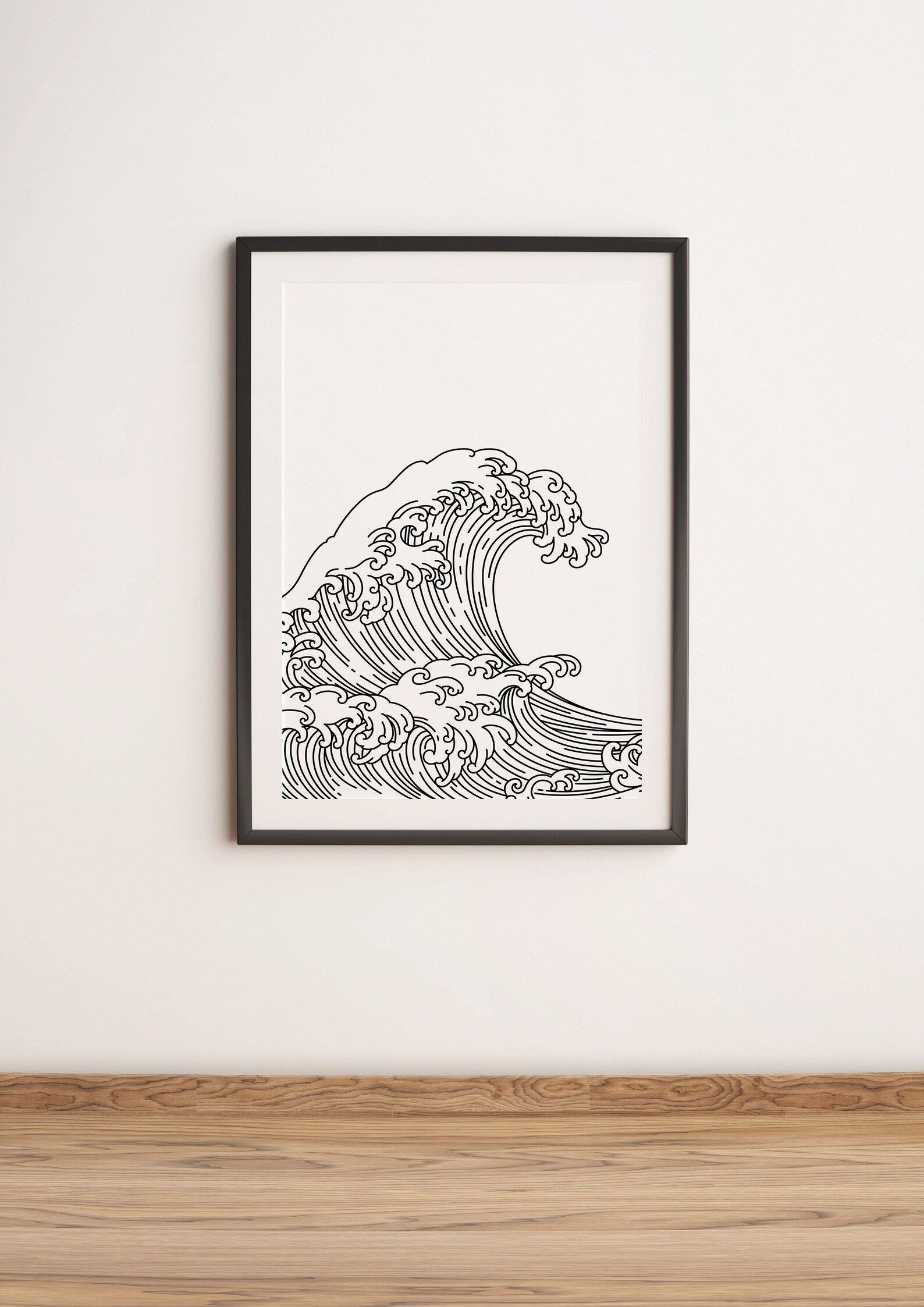 Minimalist Wave Line Art Digital Download Ocean Waves Simple - Etsy