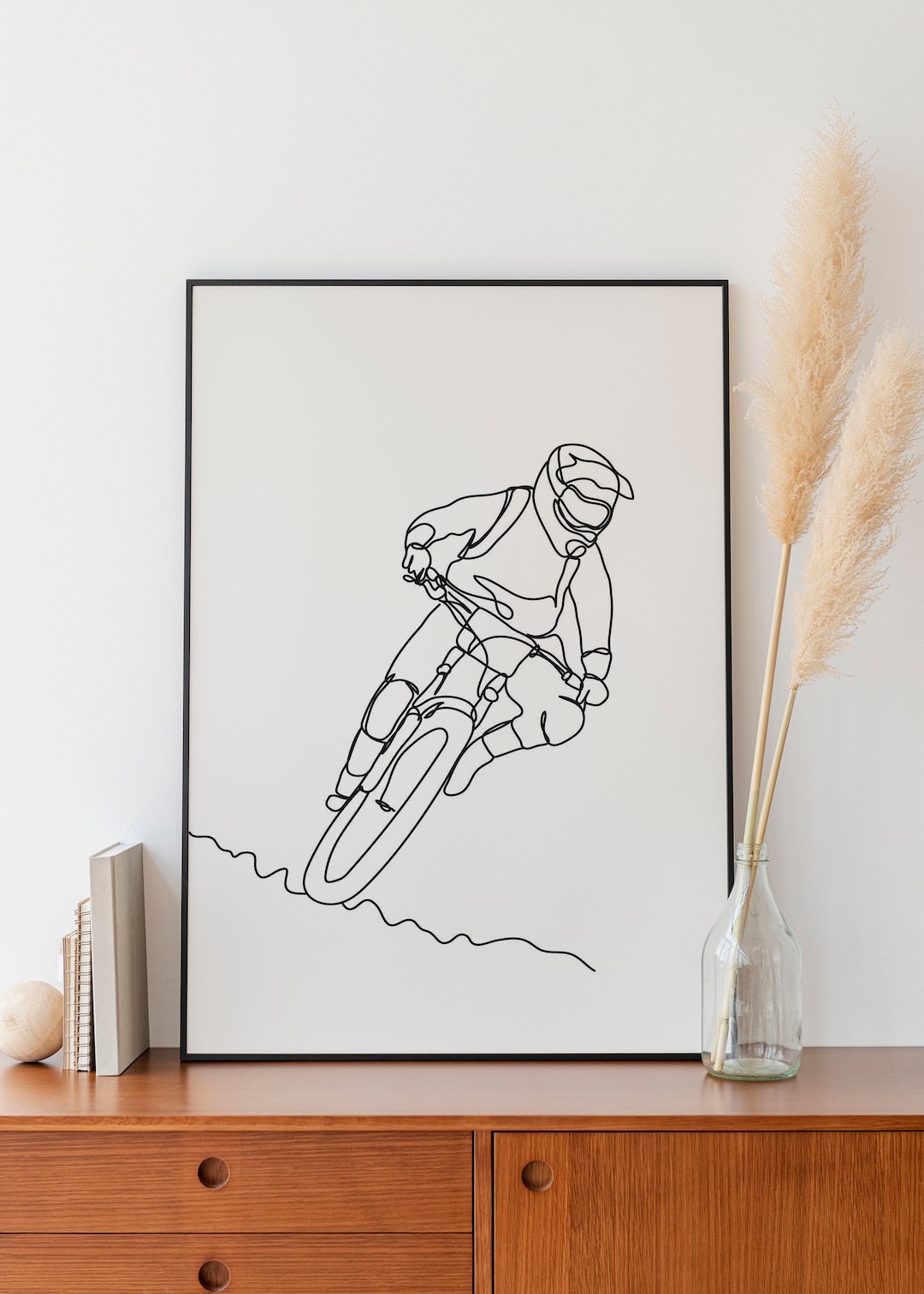 Minimalist Mountain Bike Line Art, Digital Download, MTB Print, Extreme ...
