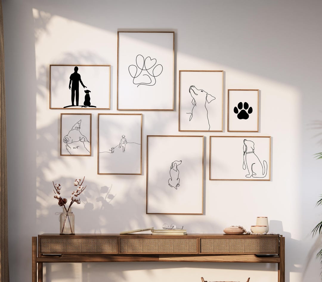 Veterinary Gallery Set of 8 Drawings, VET Office Decoration, Minimalist ...