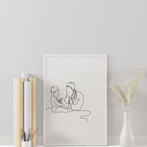 Minimalist Pediatric Line Art, Digital Download, Medical Artwork, Male ...