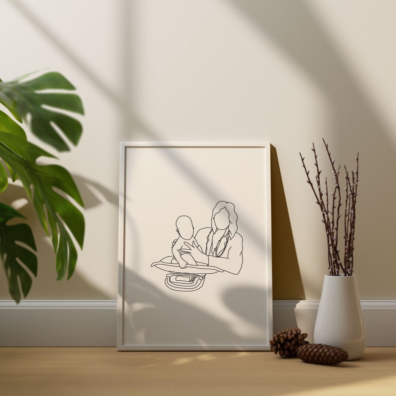 Minimalist Pediatric Line Art, Digital Download, Medical Artwork ...