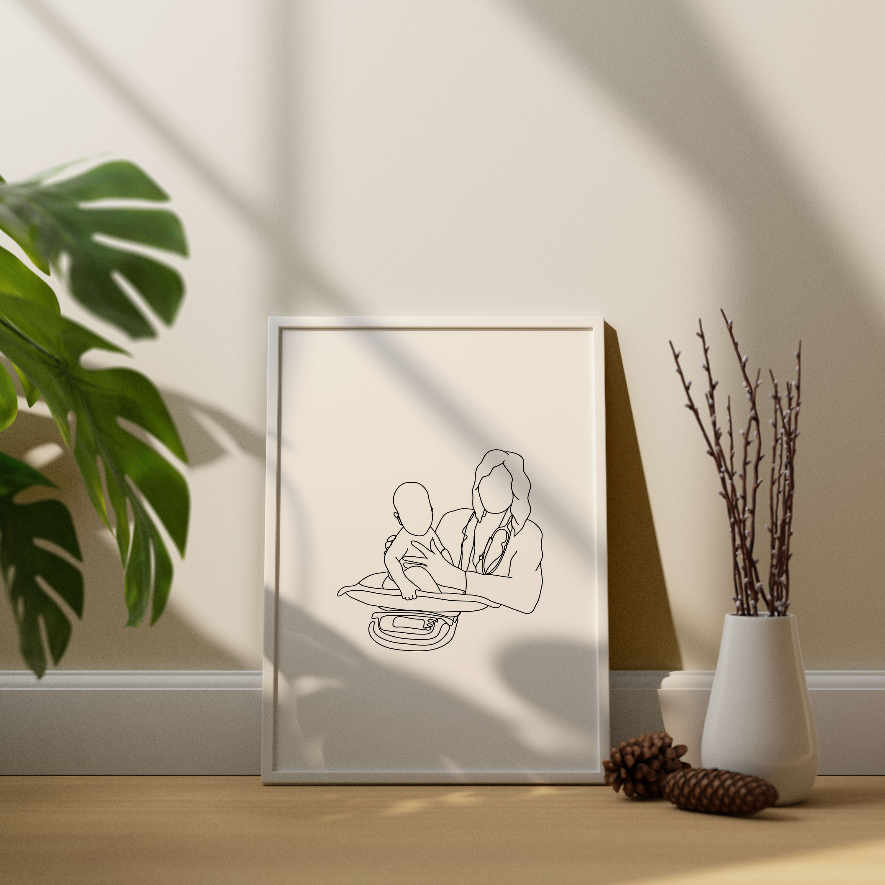 Minimalist Pediatric Line Art, Digital Download, Medical Artwork ...