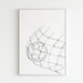 Minimalist Football Line Art Print, Soccer Sport Wall Art, Digital ...