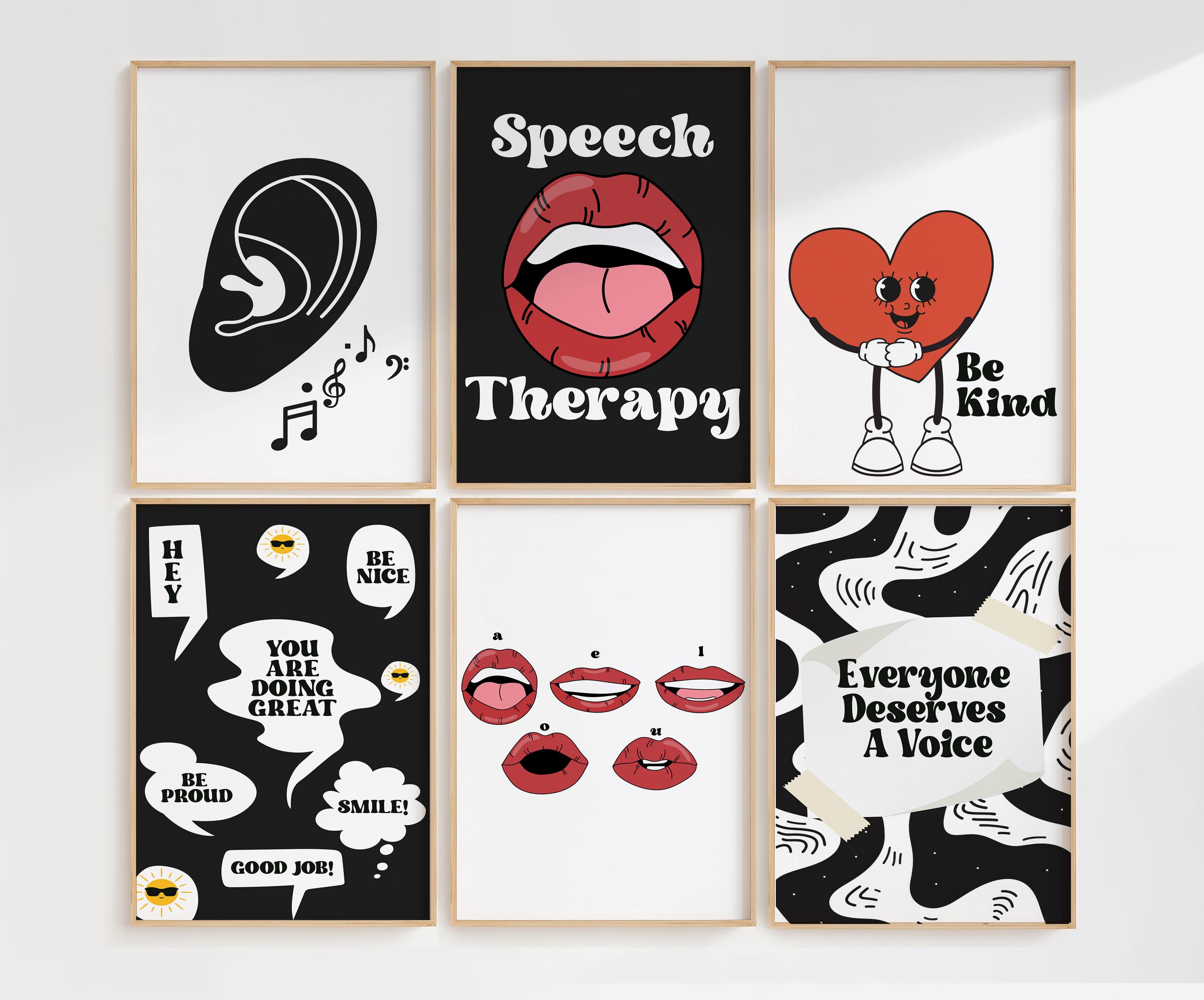 Fun Speech Therapy Art Gallery Set of 6 Drawing, Classroom Decoration ...