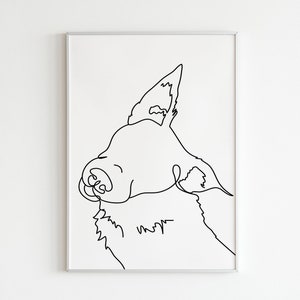 Dog Line Drawing Print, Veterinary Digital Download, Vet Office Outline ...