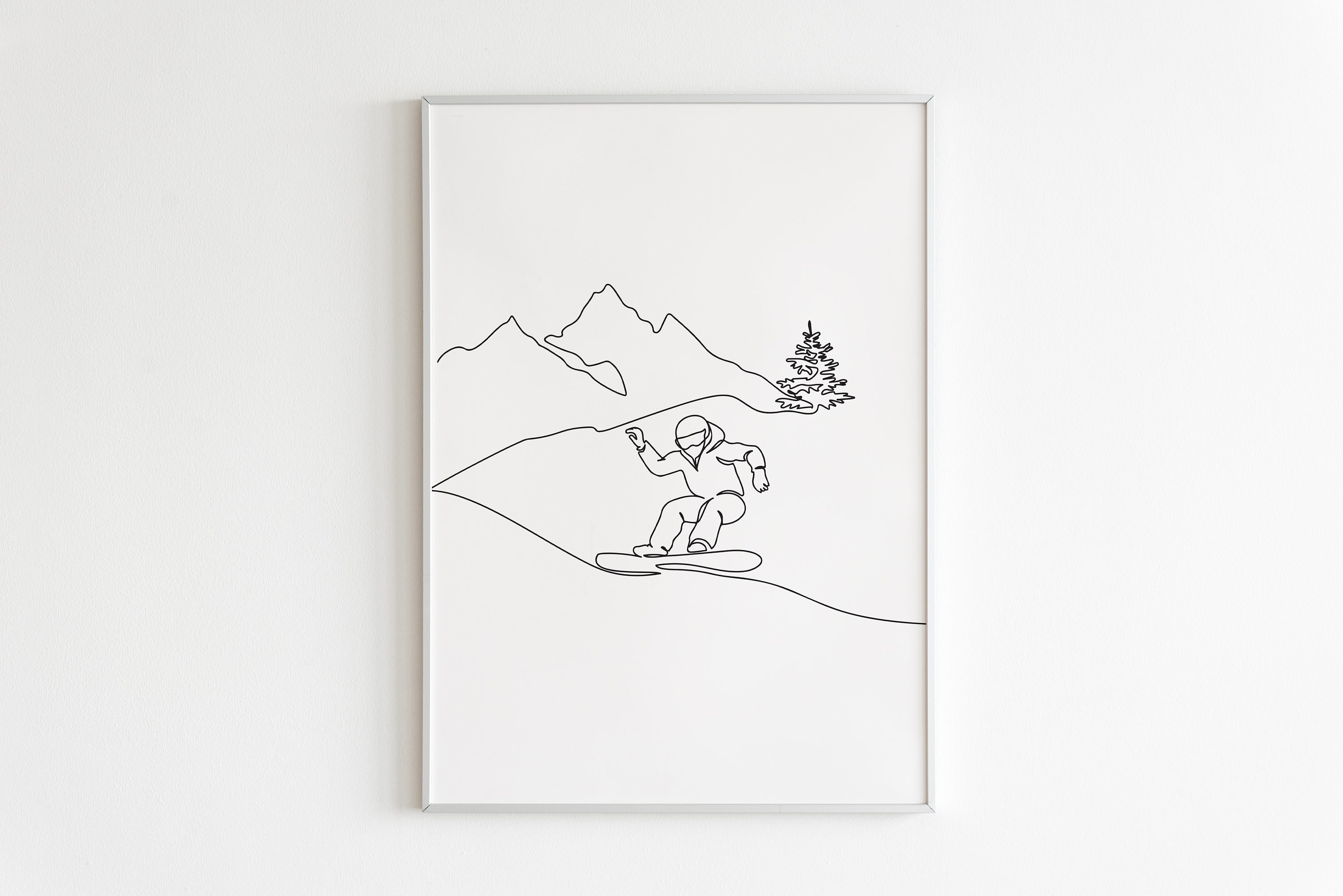 Minimalist Snowboard Line Art Print Winter Sport Wall Art - Etsy Canada