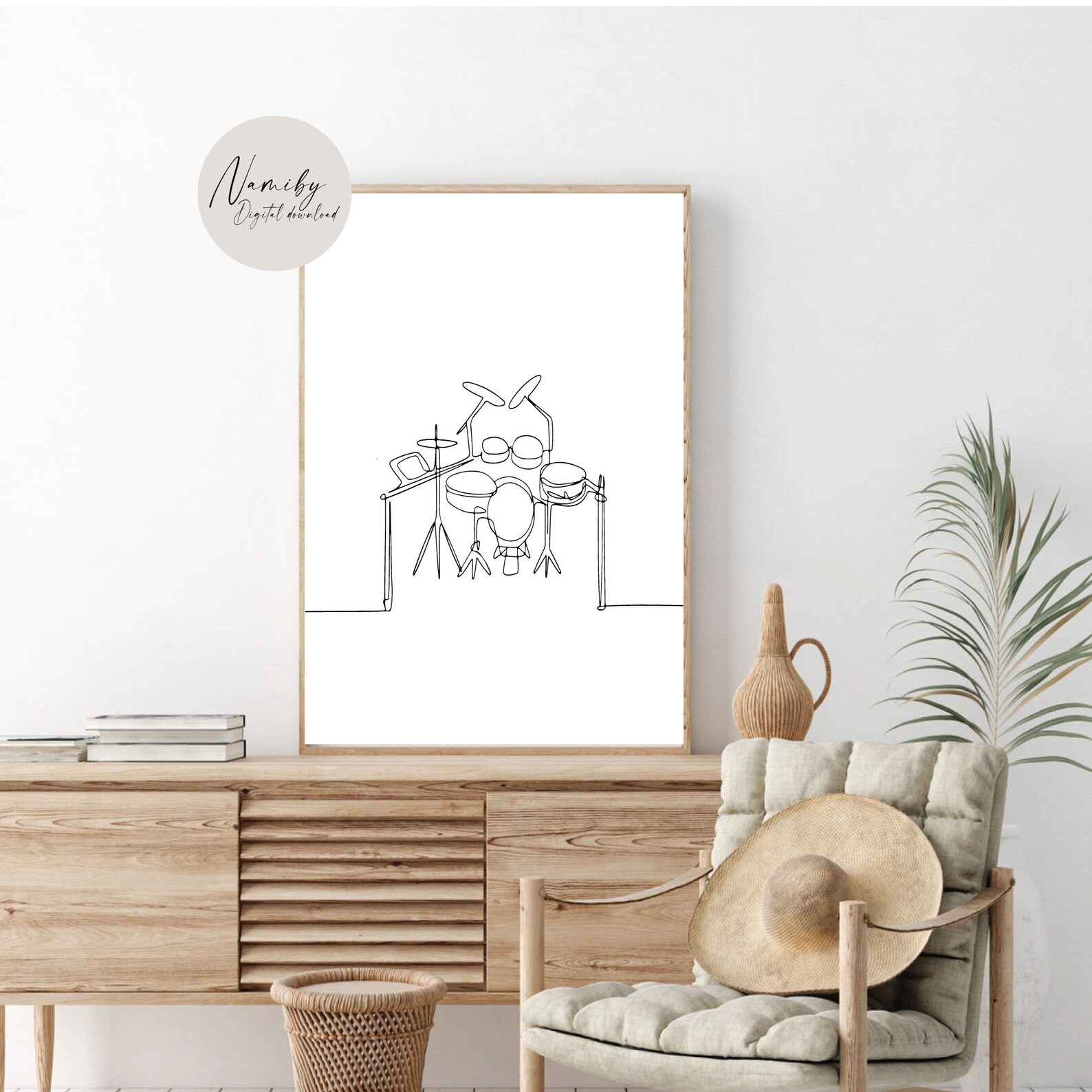 Minimalist Music Line Art Print Single Line Drawing | Etsy