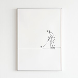 Minimalist Golf Player Line Art Digital Download Sport - Etsy