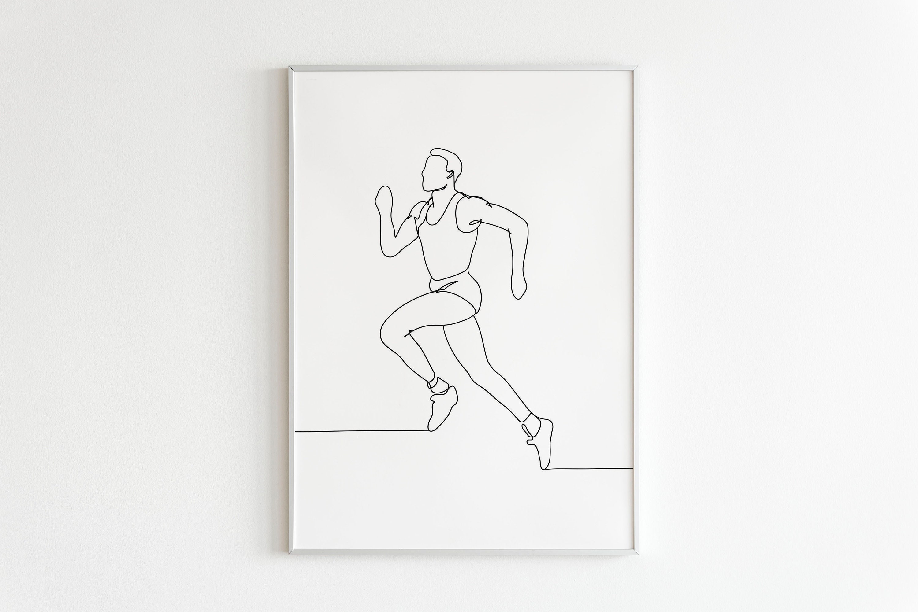 Minimalist Runner Line Art Print, Sport Exercise Printable (digital ...