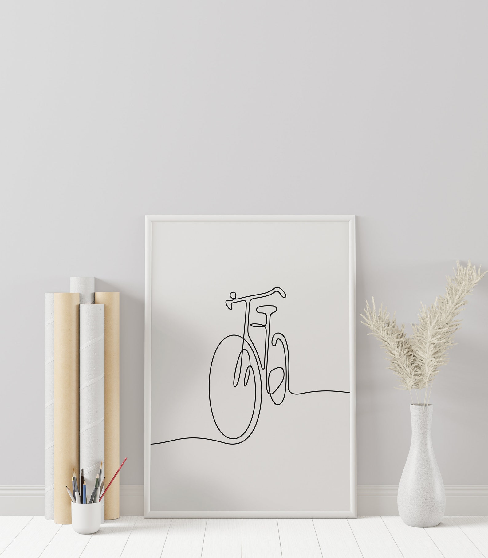Minimalist Bicycle Line Art Digital Download Bike Print - Etsy