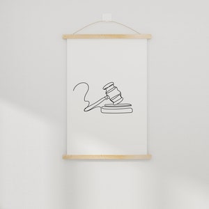 Gavel Wall Art Poster, Attorney Print, Lawyer Gift, Digital Download ...