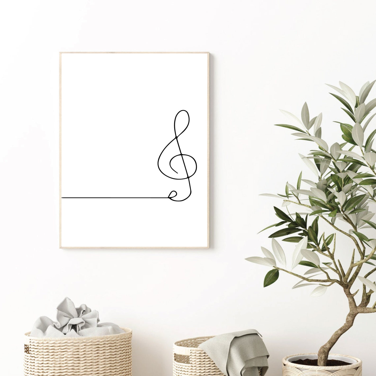 Music Note Line Art Print Minimalist One Line Drawing Art - Etsy