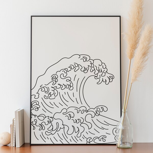 Wave Line Drawing - Etsy