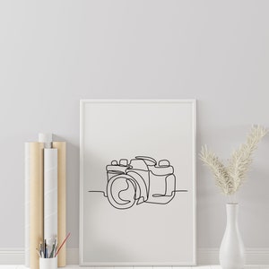 Minimalist Camera Line Art, Digital Download, Photography Equipment ...