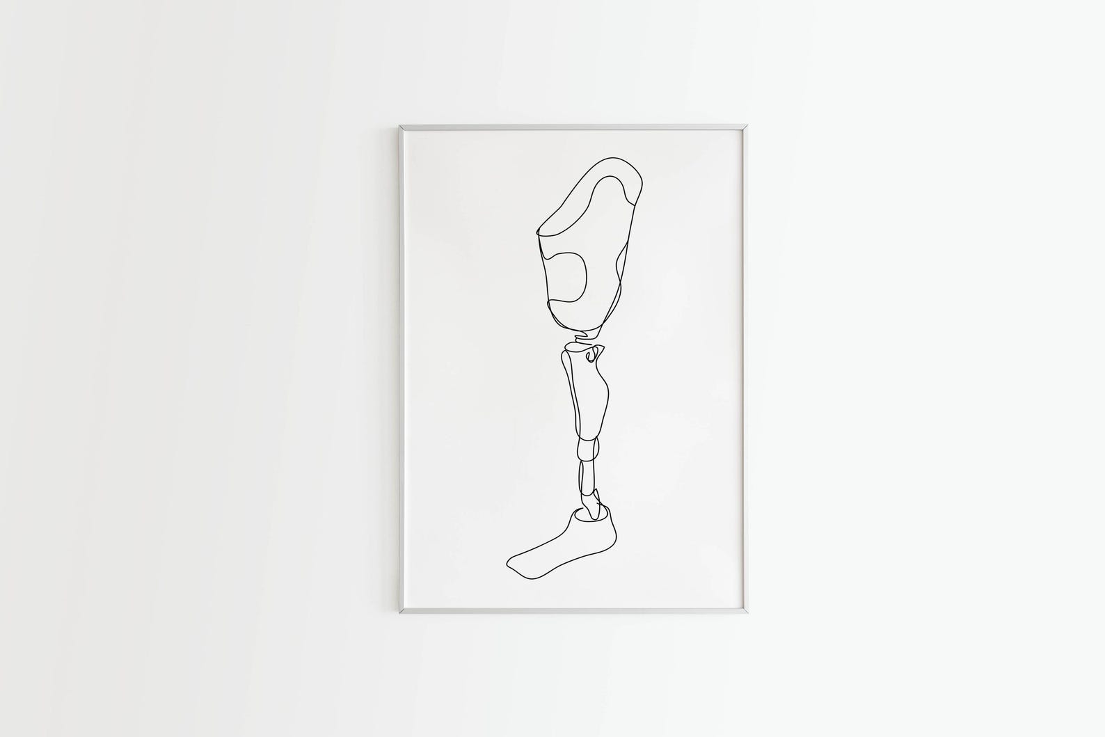 Minimalist Leg Prosthetic Line Art, Digital File, Prostheses Print ...