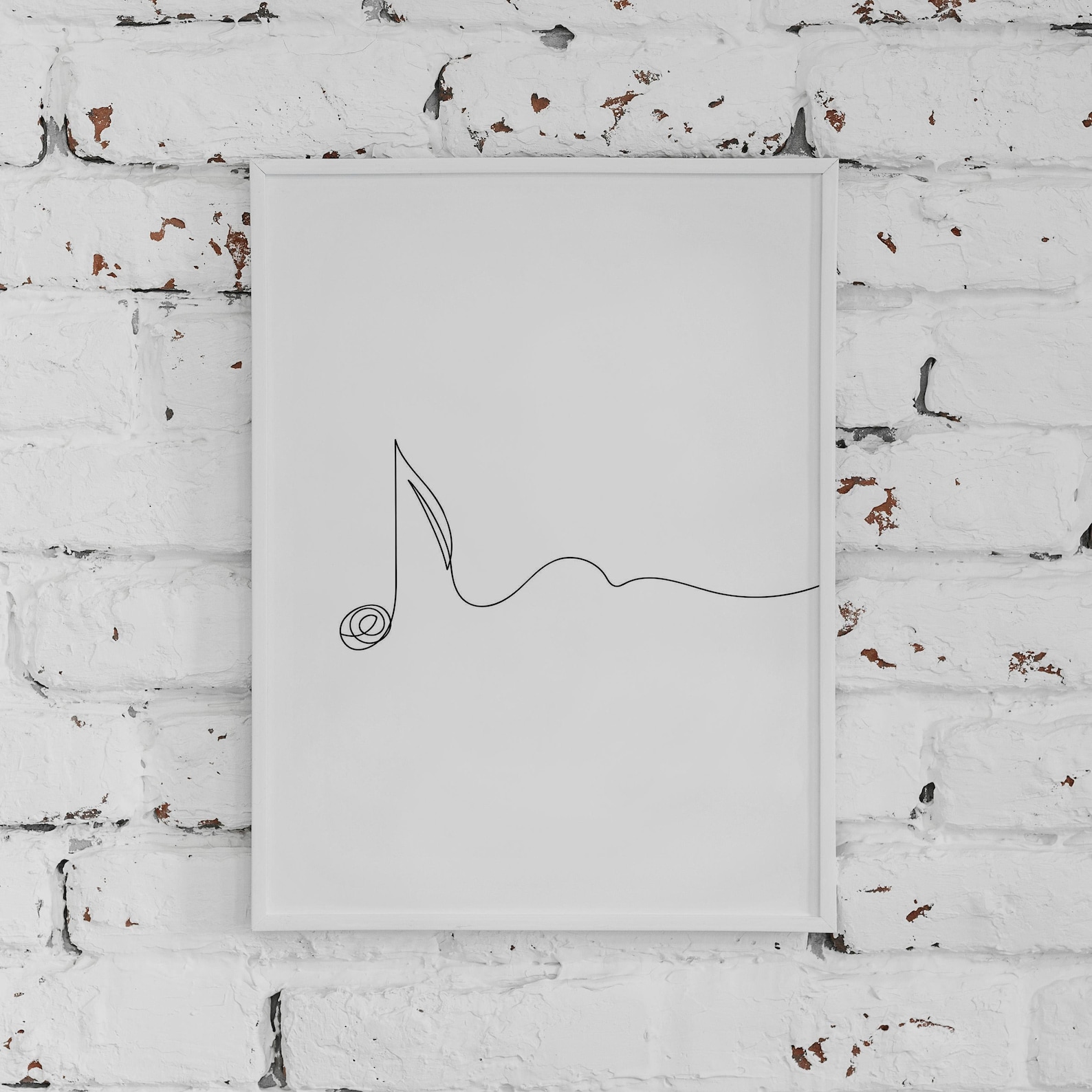 Minimalist Note Line Art Print Music One Line Drawing Wall - Etsy
