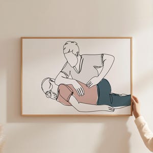 Minimalist Chiropractic Gallery Set of 6 Drawings, Line Art Print ...