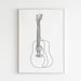 Minimalist Guitar Line Art, Digital Download , Music Print, Simple ...