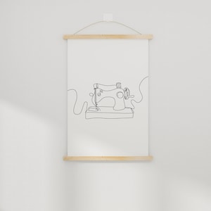 Minimalist Sewing Machine Line Art, Digital Download, Fashion Tailoring ...