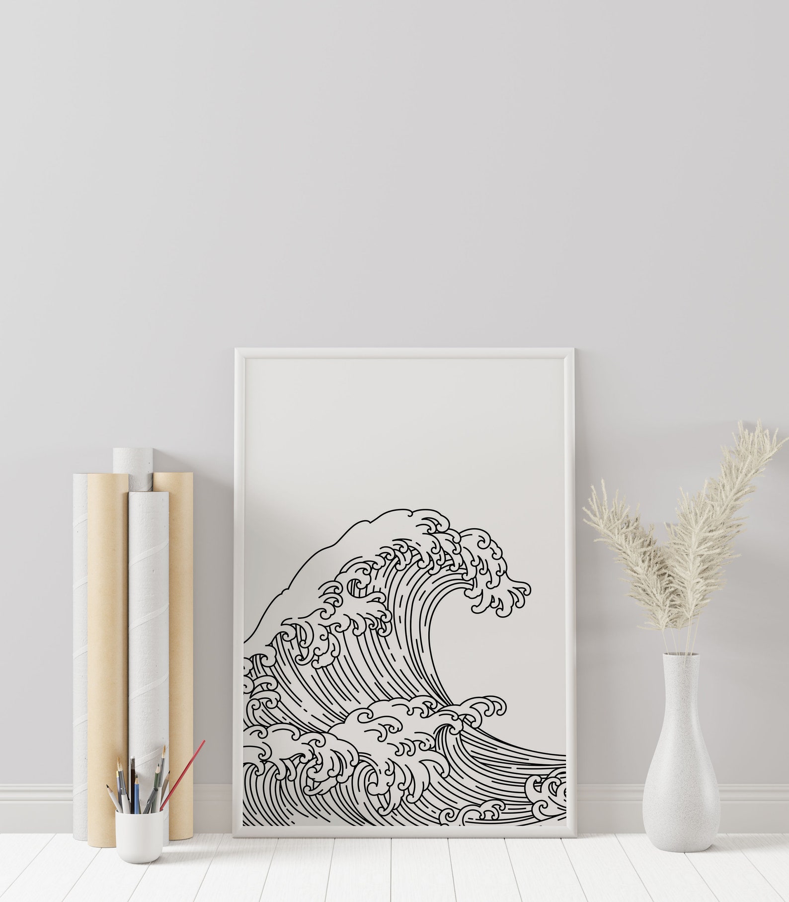 Minimalist Wave Line Art Digital Download Ocean Waves Simple - Etsy