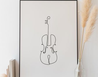 Minimalist Violin Line Art Digital Download Stringed Music | Etsy