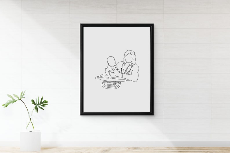 Minimalist Pediatric Line Art, Digital Download, Medical Artwork ...