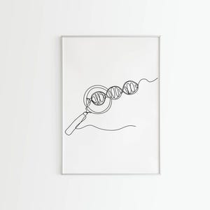 Minimalist DNA Line Art, Poster, Digital Download, Biology Printable ...