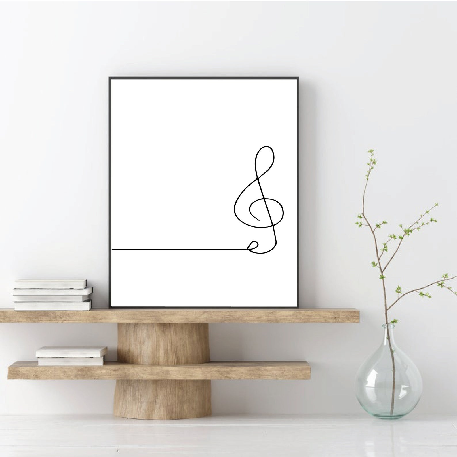 Music Note Line Art Print Minimalist One Line Drawing Art - Etsy