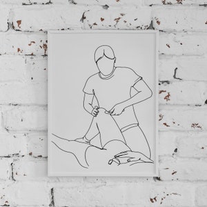 Minimalist Sport Therapy Line Art, Digital Download, Athlete Recovery ...