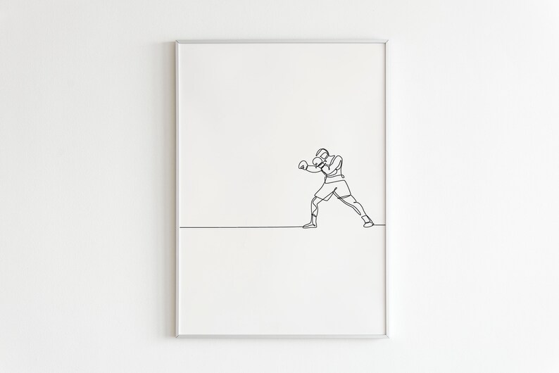 Minimalist Boxing Line Art Extreme Sport Printable Digital - Etsy