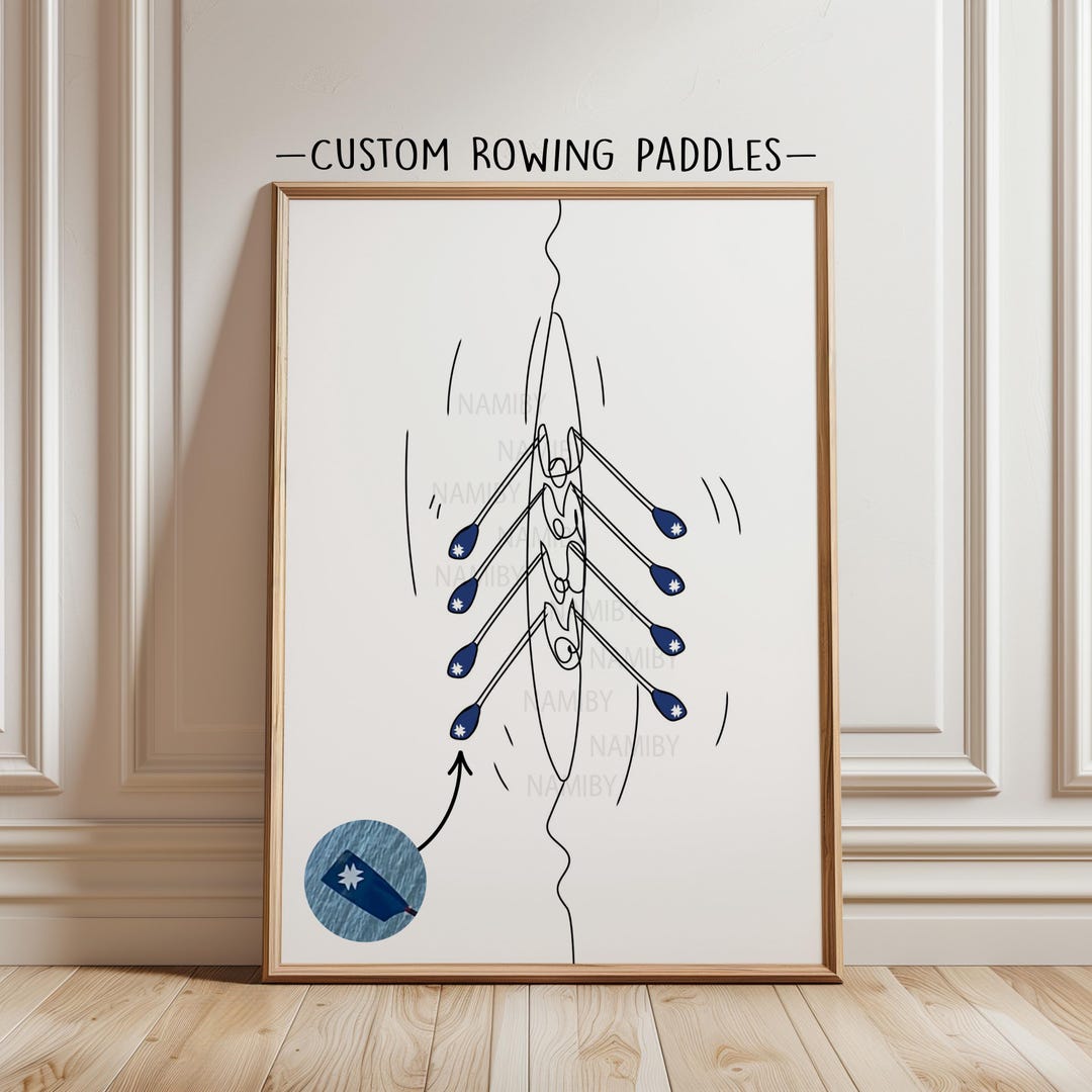 Custom Rowing Paddle Line Art, Digital Download, Scenery Drawing ...