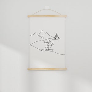 Minimalist Snowboard Line Art Print Winter Sport Wall Art - Etsy Canada