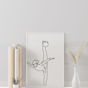Minimalist Rhythmic Gymnastics Line Art, Digital Download, Athlete ...