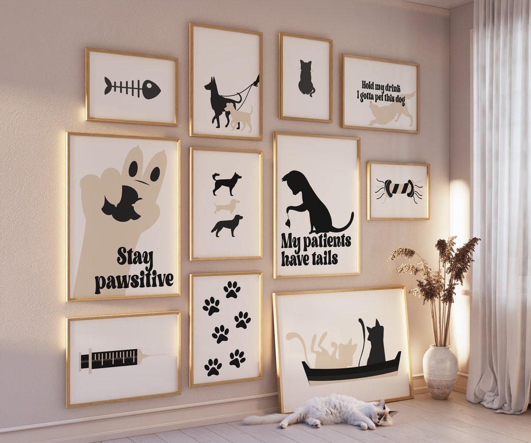 Retro Veterinary Gallery Set of 11 Drawings, VET Office Decoration ...